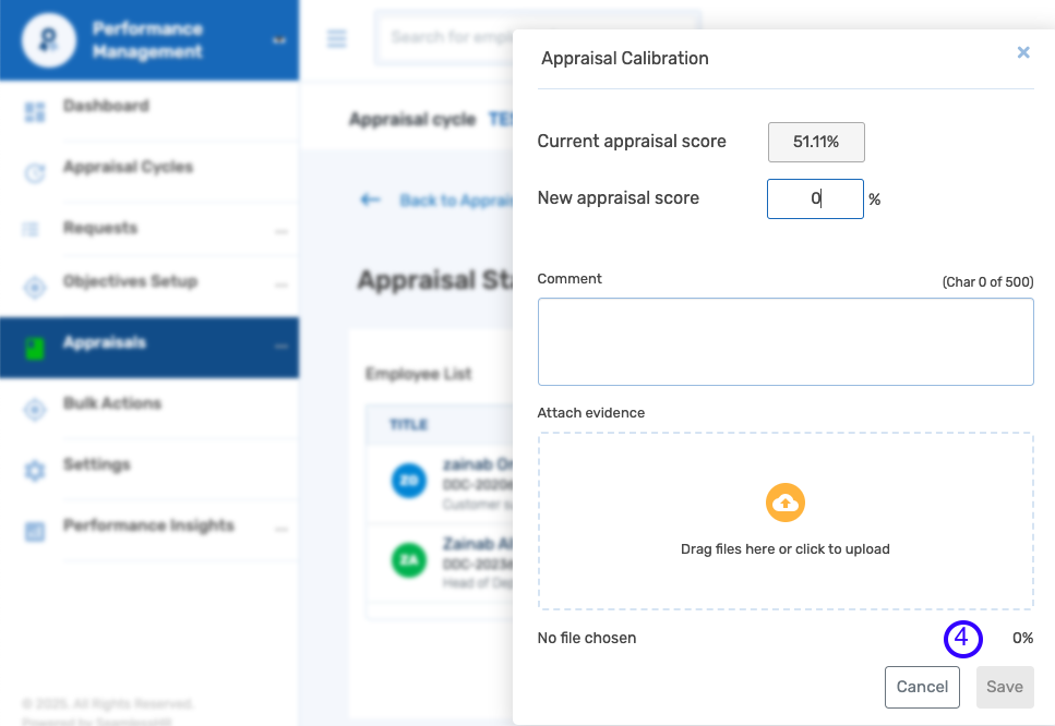 How To Add Comment And Attachment To Calibration Score